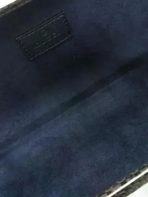 Gucci Brass Crystal Web Buckle Chain Shoulder Bag