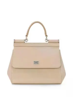 Dolce & Gabbana Sicily Leather Tote Bag - Neutrals