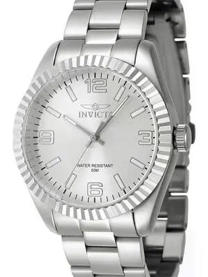 INVICTA Specialty 36mm Fluted Bezel Watch - Silver