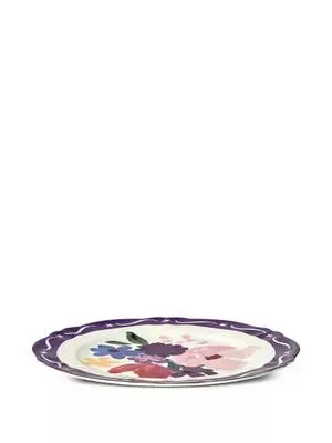 BITOSSI HOME Floral-print Scalloped-edge Plate - Neutrals