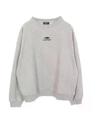 Balenciaga Logo Embroidered Sweatshirt - Grey