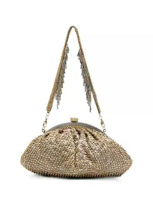 SLO_HAND_MADE Bead-embellished Clutch Bag - Gold
