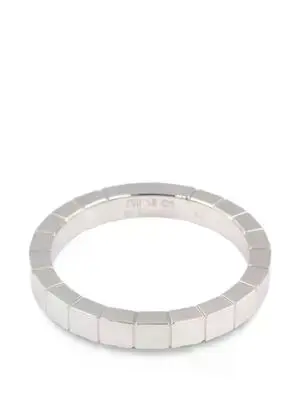 Cartier Laniere Engraved Logo Ring In 18k White Gold