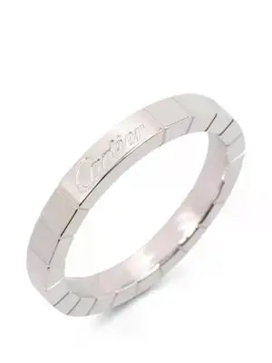 Cartier Laniere Engraved Logo Ring In 18k White Gold