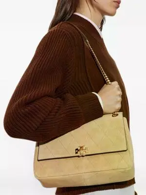 Tory Burch Quilted Suede Tote Bag