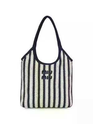 Miu Miu Crocheted Striped Tote Bag