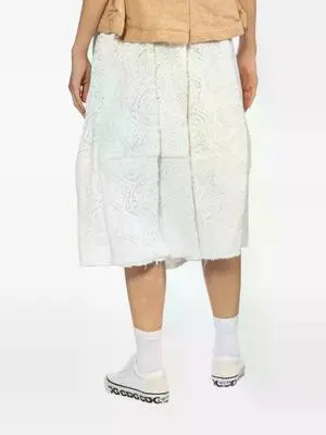 Comme Des Garçons Lace Pattern Pleated Midi Skirt
