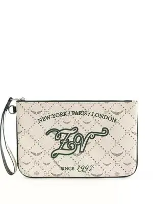 Zadig&Voltaire Logo-print Wristlet Pouch - Neutrals