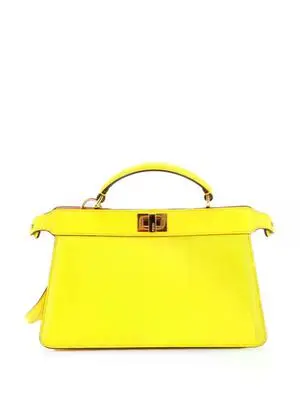 Fendi Peekaboo Iseeu Leather East West Satchel - Yellow