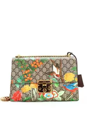 Gucci Padlock Tian Print Gg Coated Canvas Medium Shoulder Bag - Multicolour