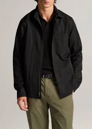 Vince Cotton-nylon Zip Shirt - Black