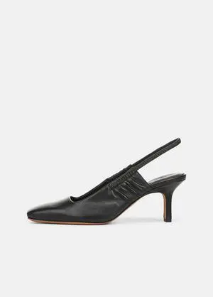 Vince Venice Leather Slingback Heel - Black