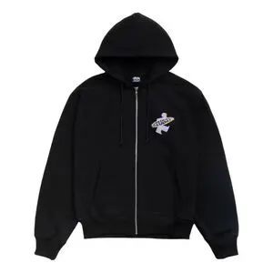 StÜssy Dot Surf Puff Print Zip Hoodie - Black