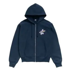 StÜssy Dot Surf Puff Print Zip Hoodie - Navy