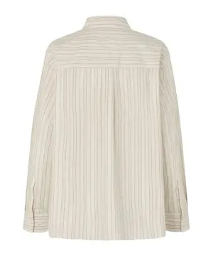 SAMSOE SAMSOE Striped Long Sleeve Shirt With Chest Pocket