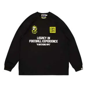 A BATHING APE X Cristiano Ronaldo Cr7 Life Multi Logo Poly Relaxed Fit Jersey - Black