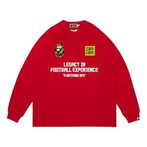 A BATHING APE X Cristiano Ronaldo Cr7 Life Multi Logo Relaxed Fit Jersey - Red