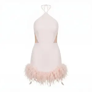 NOMI FAME Peony Soft Mini Halter Neck Dress - Pink