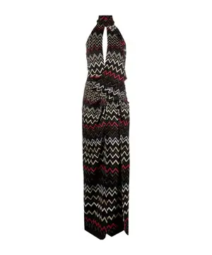 Missoni Zigzag Halterneck Maxi Dress - Black