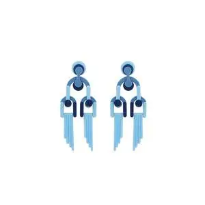 GISSA BICALHO Handmade Acrylic Earring Cladogram - Blue