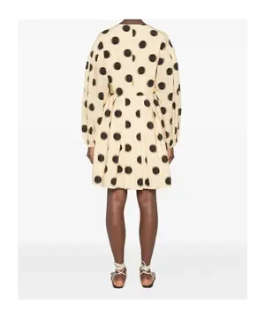Stine Goya Polka Dot V-neck Lantern Sleeve Dress