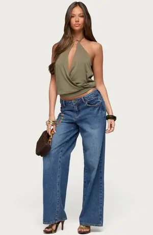 EDIKTED Metta Ring Cutout Halter Top