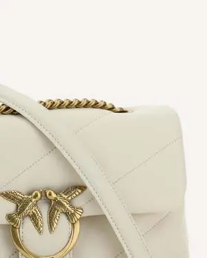 Pinko Love Classic Leather Shoulder Bag