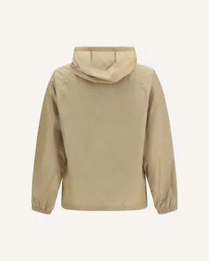 Burberry Nylon Hooded Jacket With Check Inserts