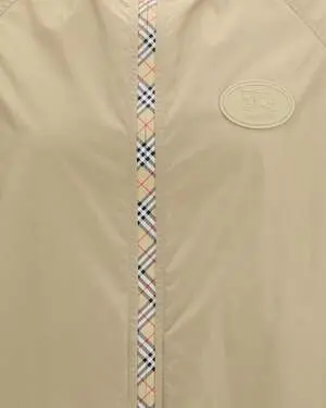 Burberry Nylon Hooded Jacket With Check Inserts