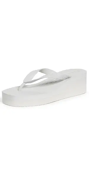 VELOUR Sleeper High Platform Flip Flops - White
