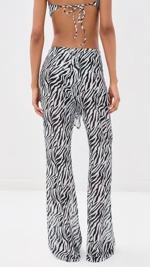 BANANHOT Zebra Print Chiffon Pants