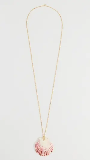 Shashi Long Chain Scallop Shell Necklace