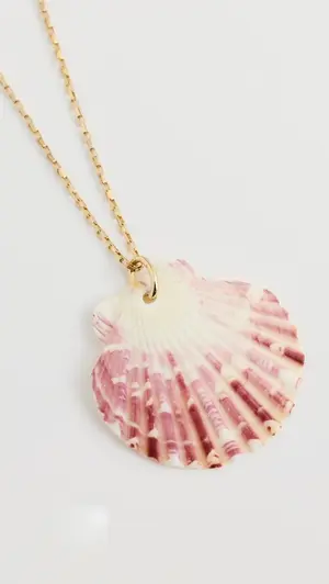 Shashi Long Chain Scallop Shell Necklace