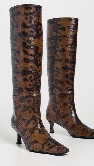 Proenza Schouler Trap Boots In Embossed Python