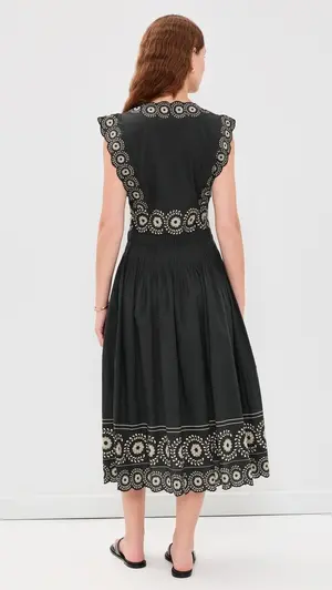 Sea Mirabel Print V-neck Sleeveless Midi Dress