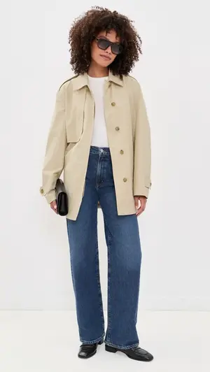 Vince Cotton Blend Short Trench Jacket