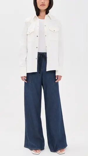 7 For All Mankind Utility Wide Leg Pull-on Pants