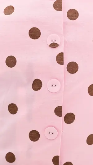 Endless Rose Polka Dot Linen Strapless Dress