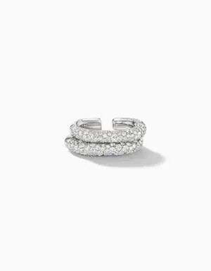 EMILY P. WHEELER Double Ear Cuff With Diamonds In Gold - White