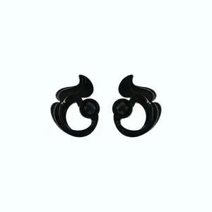 GISSA BICALHO Handmade Acrylic Earring Petals And Stone - Black