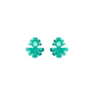 GISSA BICALHO Handmade Acrylic And Glass Stone Earrings - Green