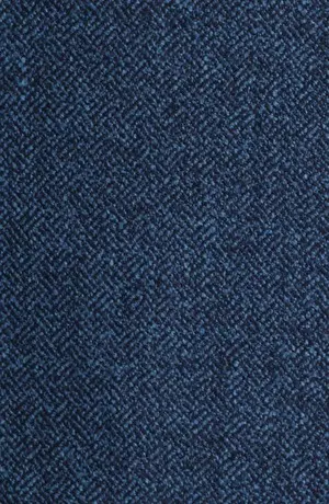 Canali Kei Trim Fit Blue Wool & Cotton Blend Herringbone Sport Coat