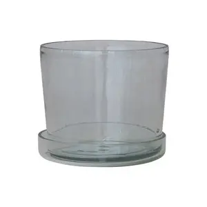 STORIED HOME Planter With Drainage Hole And Saucer - Clear