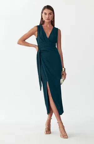 BWLDR Denny Midi Dress - Emerald