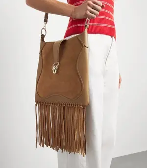 Sandro Leather-suede Fringe Shoulder Bag