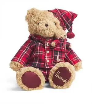 Harrods Tartan Pyjama Bear With Companion