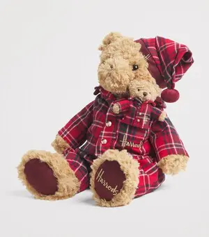 Harrods Tartan Pyjama Bear With Companion