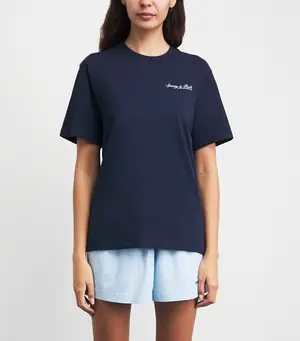 SPORTY & RICH Cotton Syracuse T-shirt - Navy