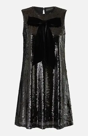 YUMI Sequin Bow Tunic Shift Dress