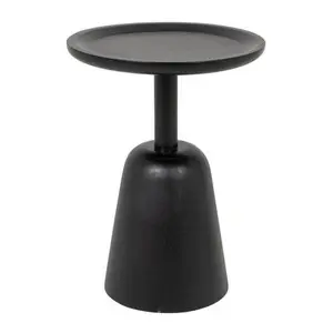 ROWENA INTERIORS Round Pedestal Side Table - Black